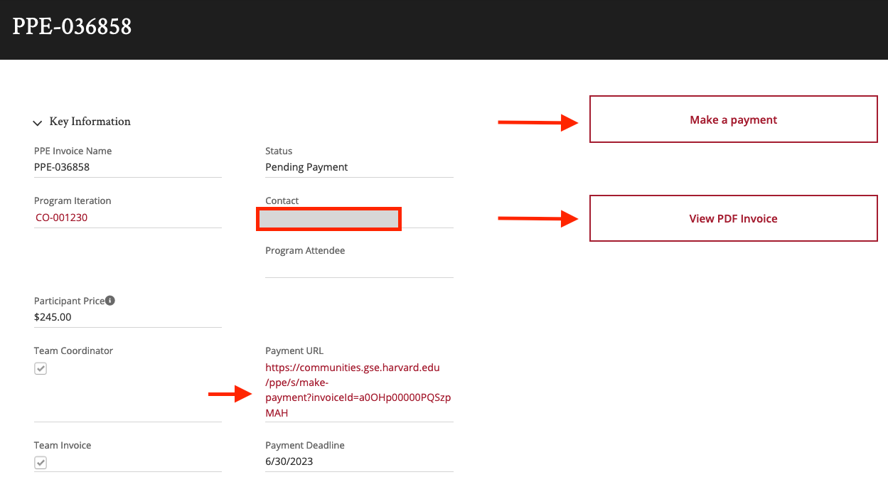 Find my invoice and/or make a payment