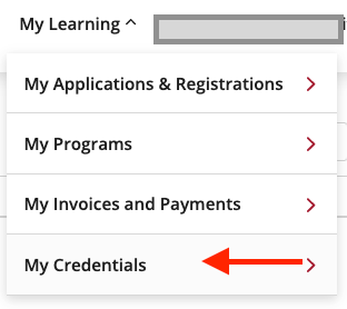 Access my program credentials